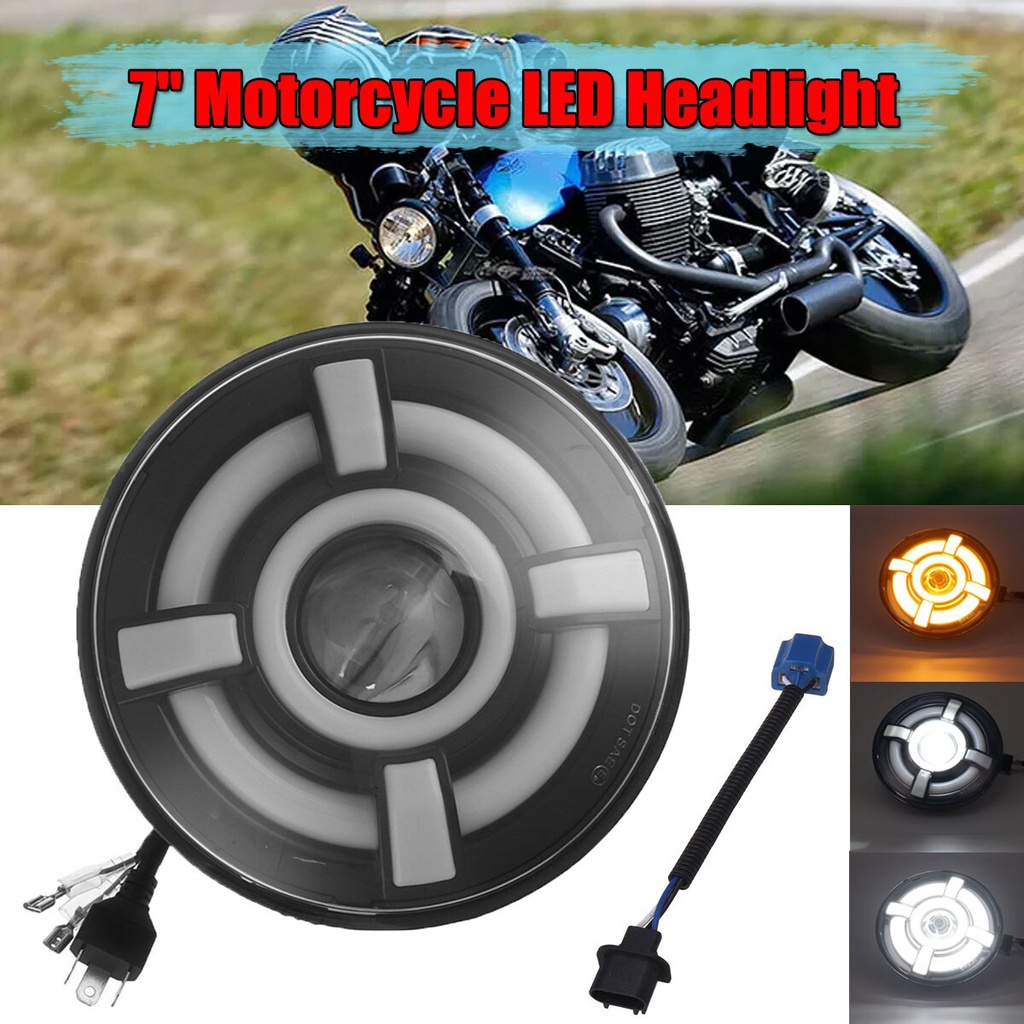Angel Eye Projector Headlight Led Headlight Motorcycle Retro Universal ...