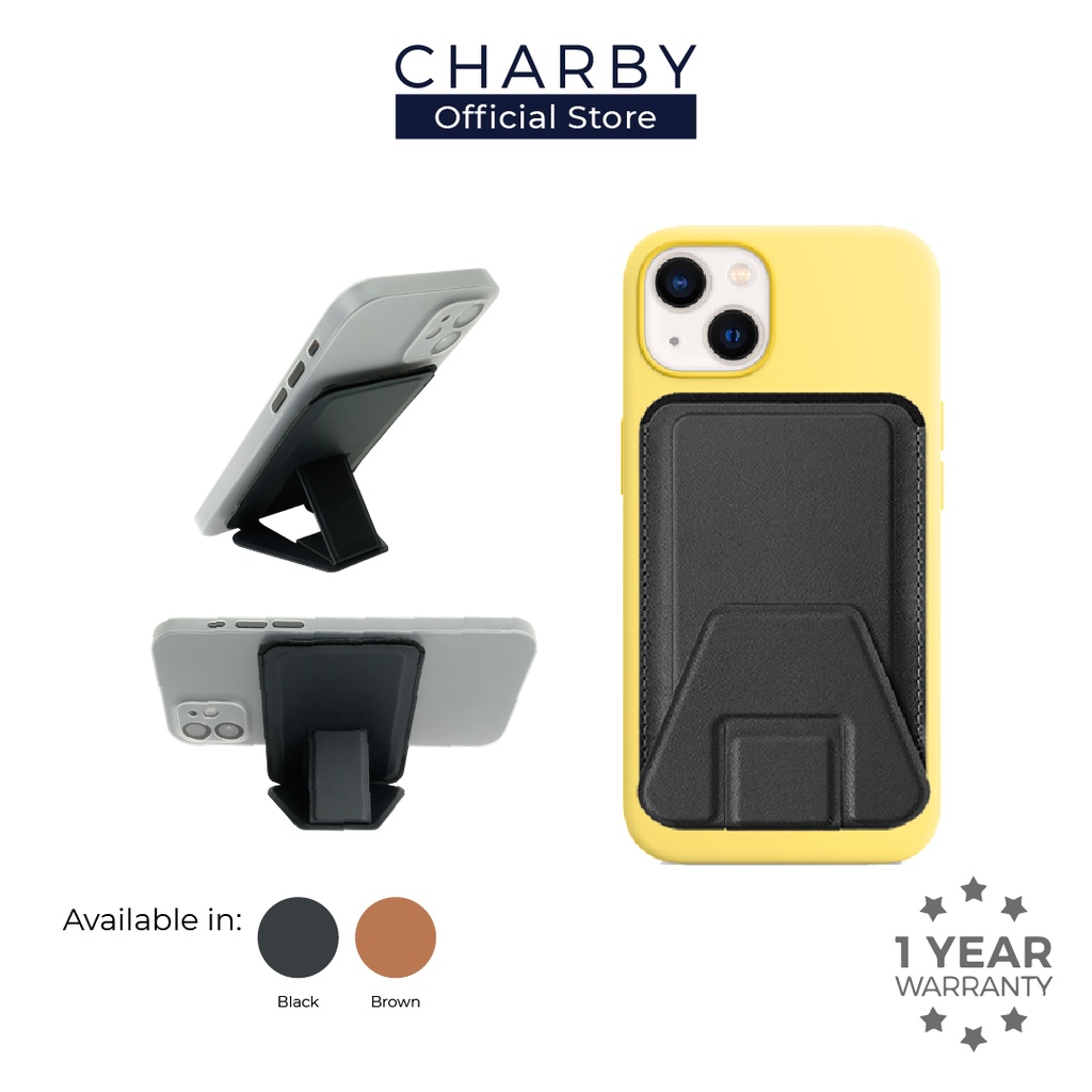 CHARBY Orbit Kickstand Wallet - Ultra-Thin Premium Vegan Leather ...