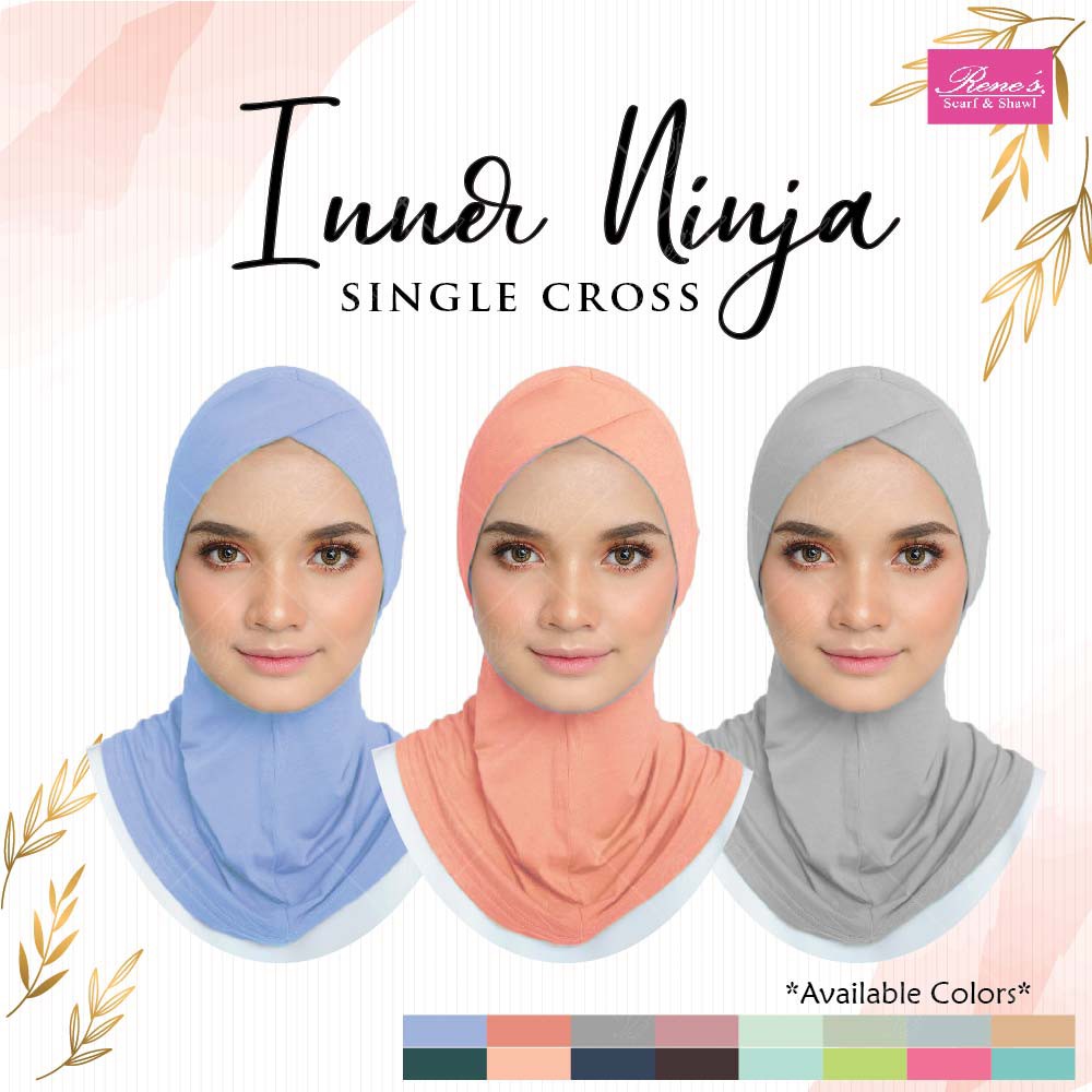 (37- 52) Inner Neck Ninja Single Cross Inner Tudung Silang Anak Tudung ...