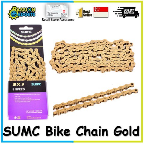 SGSeller SUMC Bike Chain 9S 10S 11S Gold & Silver for Shimano/SRAM 24 ...
