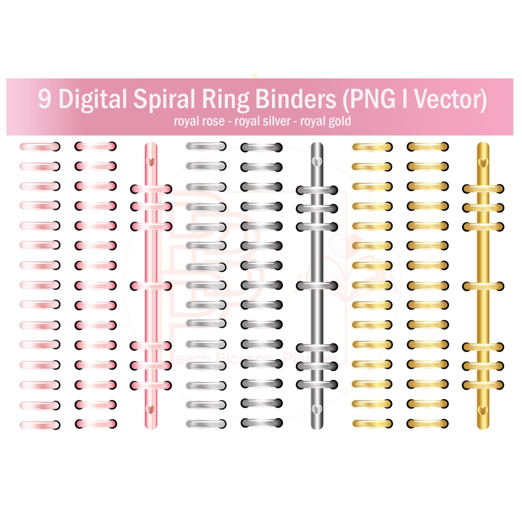 Digital Spiral Ring Binders [PNG] [Vector] Set 3 | Shopee Malaysia