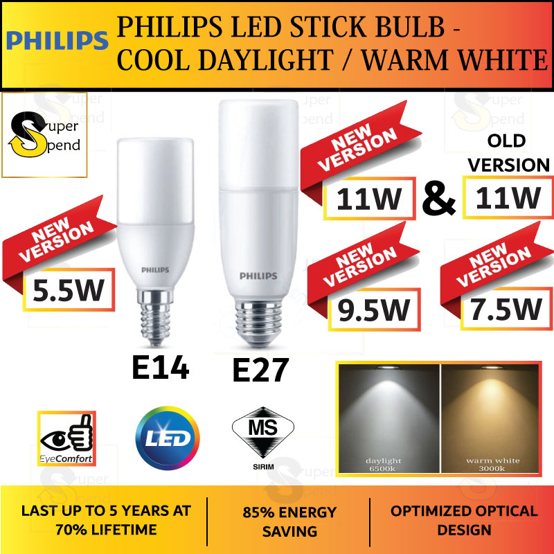 [ 5.5w / 7.5w / 9.5w / 11w ] Philips Mycare LED Stick Bulb | Shopee Malaysia