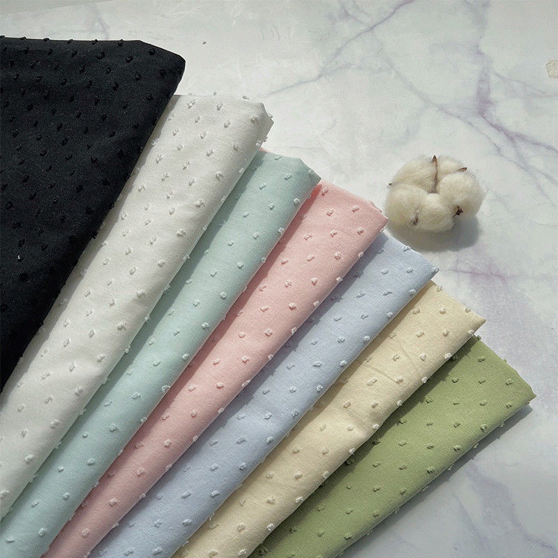 100% Cotton Solid Color Small Cut Jacquard Fabric Summer Clothing ...