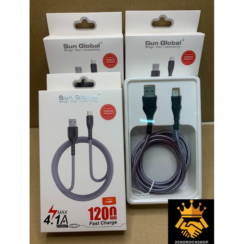 🔥READY STOCK🔥100% ORIGINAL🔥📣SUN GLOBAL 1200mm TYPE-C USB Fast Charger ...