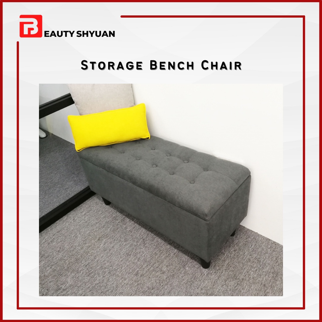 MAMBO Grey Storage Bench Chair Storage Ottomans Stool Ottoman Storage ...