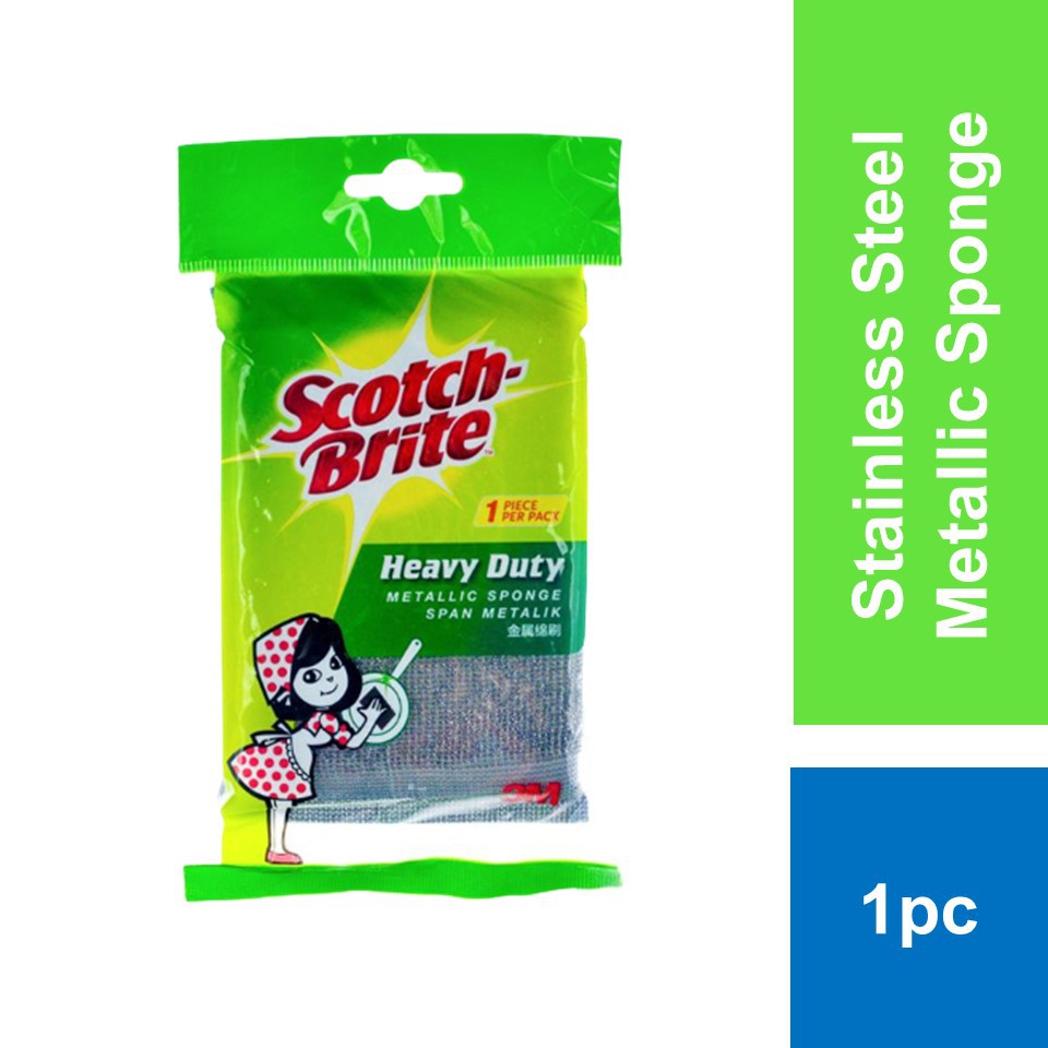 3M Scotch Brite Stainless Steel Metallic Sponge 1s | Shopee Malaysia