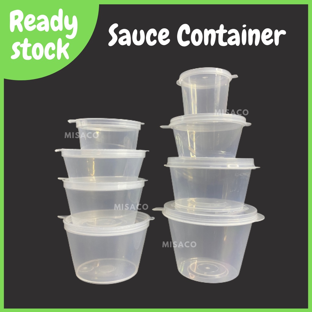 [Ready Stock] Plastic Sauce Container with Lid / Takeaway container ...