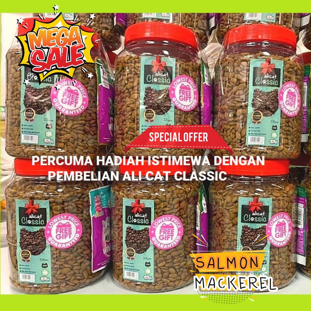 Makanan kucing Ali Cat Classic 1kg ( sebekas ) Najis kucing kurang ...