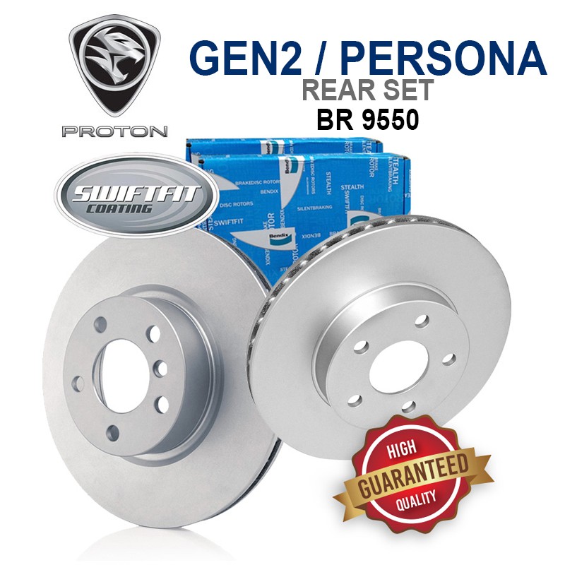 Original Bendix Disc Rotor Rear Set [BR9550] - Proton GEN2 / Persona ...