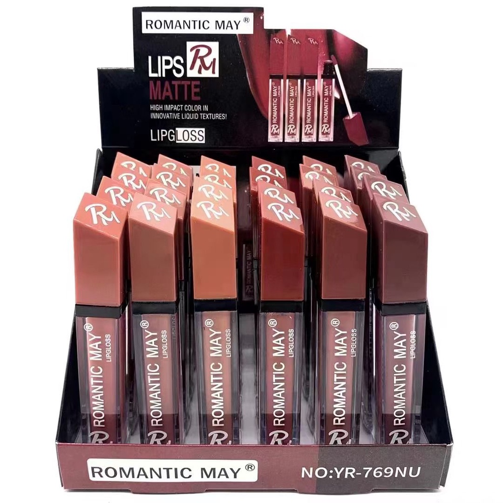 Romantic may super matte new lipgloss edition MIX 1BOX/24 PCS | Shopee Malaysia