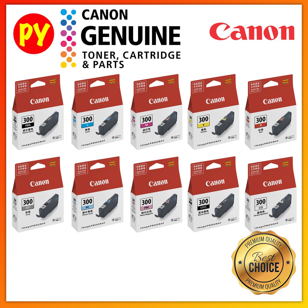 Canon PFI-300 (Full set only) Original Ink Cartridges For PIXMA PRO-300 ...