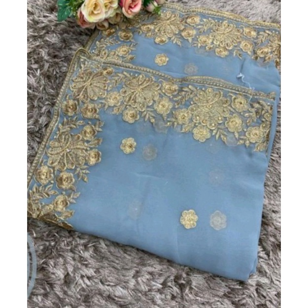 Kain Pasang Saree machine embroidery with stone with beautiful color 6 ...