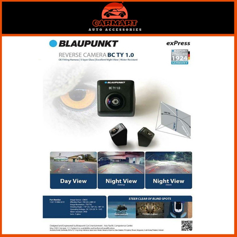 BLAUPUNKT Toyota CMOS Revese Parking Camera 5 Glass Lens 160 Degree BC ...