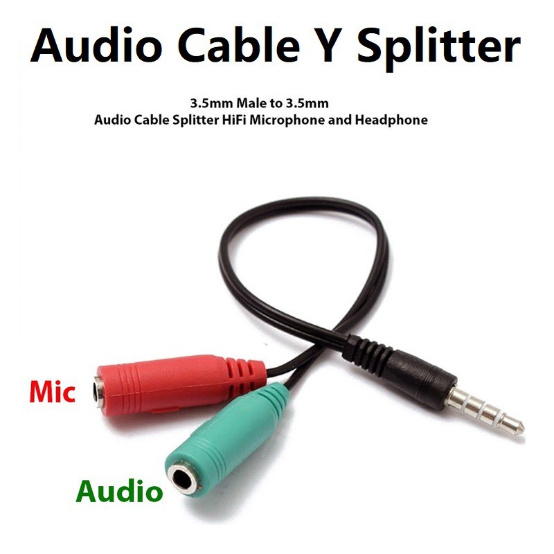 [Clearance] 3.5mm Mini Jack Audio Stereo Splitter Cable 1 Male to 2 ...