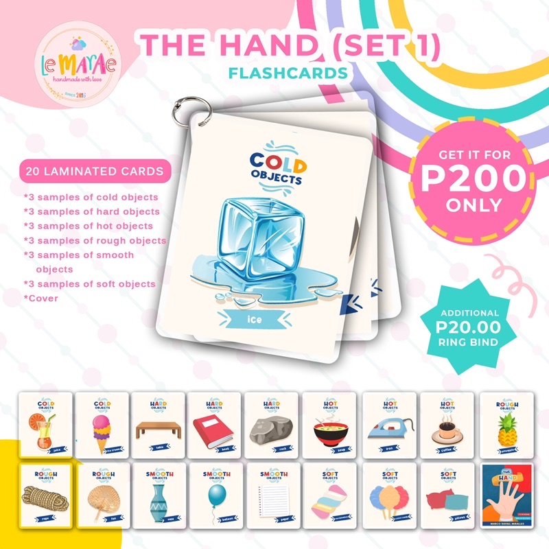 Le Marae Shop - Laminated Flashcards THE HANDS (sense of touch ...