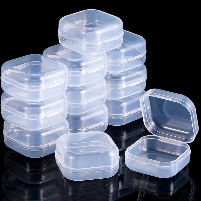Small Boxes Square Transparent Plastic Box/Transparent Jewelry Storage Case/Finishing Container ...