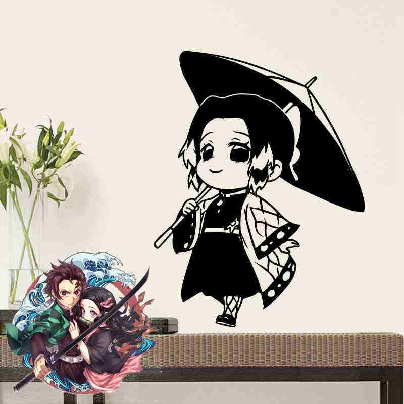 Demon Slayer Wall Decal Kochou Shinobu Vinyl Cute Kochou Shinobu ...
