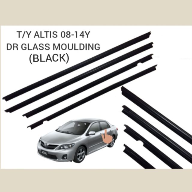 Toyota Altis 08-14Y ZZE142 Door Glass Moulding(Black)(1Car 4pcs to ...