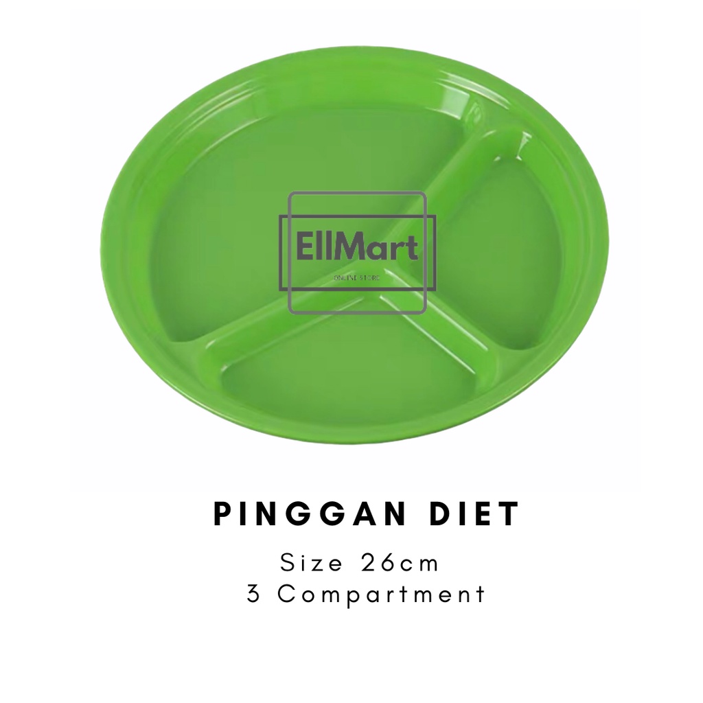 Diet Plate Adult Pinggan Diet Suku Suku Separuh Kids Dewasa Pinggan 3 ...