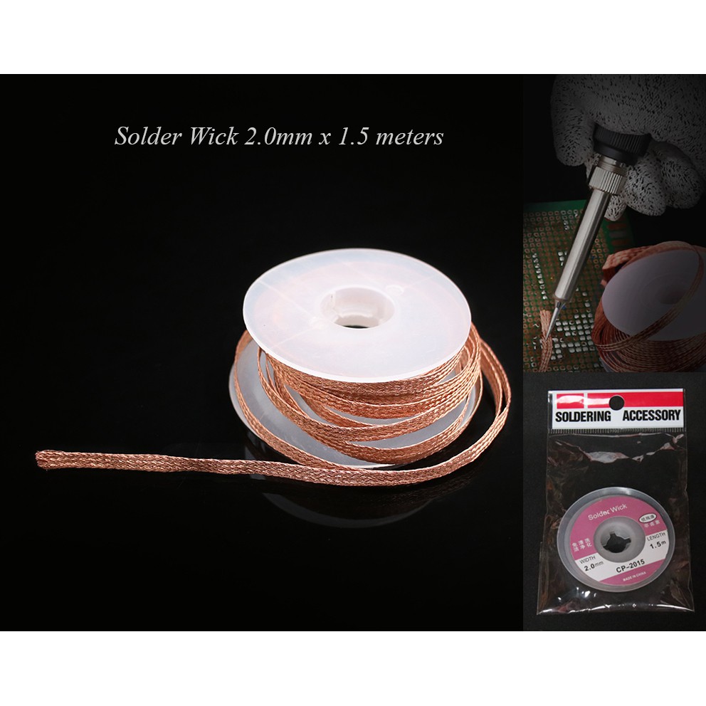 Pure Copper Solder Wick Solder Removal Desoldering Braid 2.0mm width 1. ...