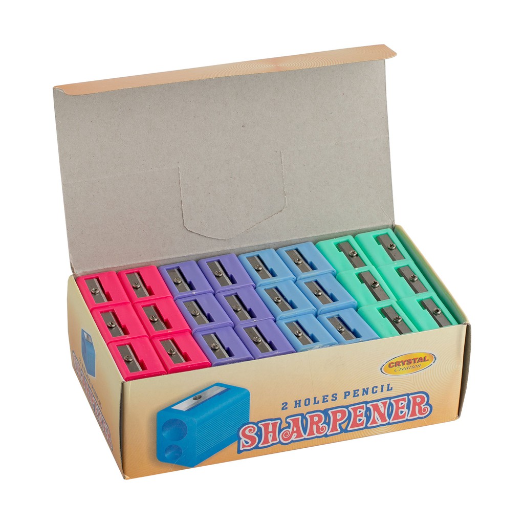 Crystal 2-Holes Sharpener 2-in-1 Rectangle 320 (4Pcs) | Shopee Malaysia