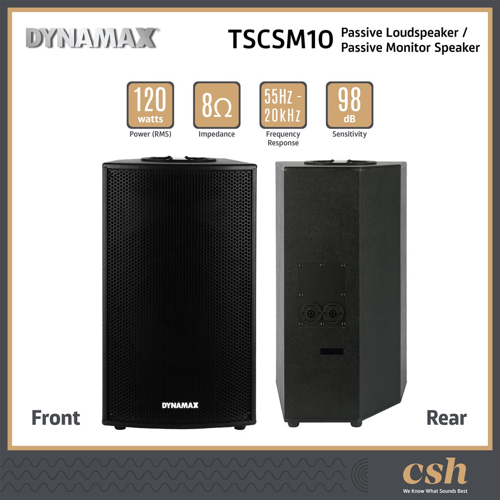 DYNAMAX TSCSM10 10" 2-WAY Passive Loudspeaker 1 biji (harga sebiji ...