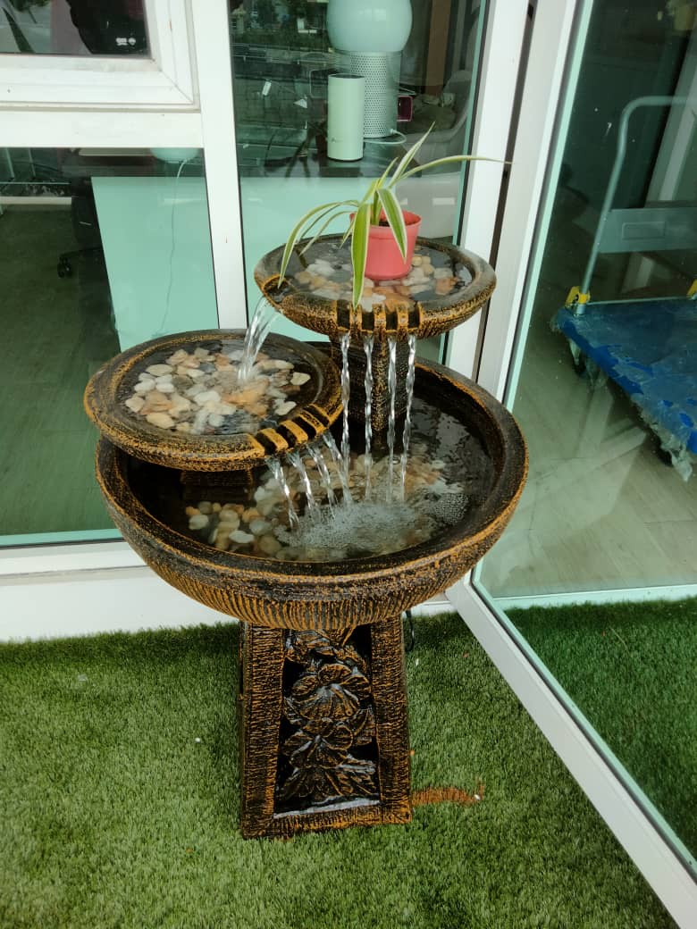 S15 Yellow Hibiscus Feng Shui Water Fountain Pond Kolam Air Sandstone ...