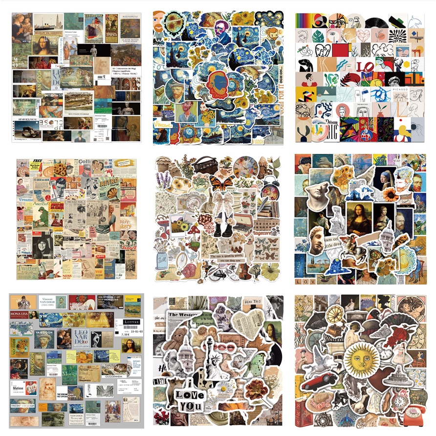 40/50PCS Classical and Modern Abstract Art Stickers Cartoon Graffiti ...