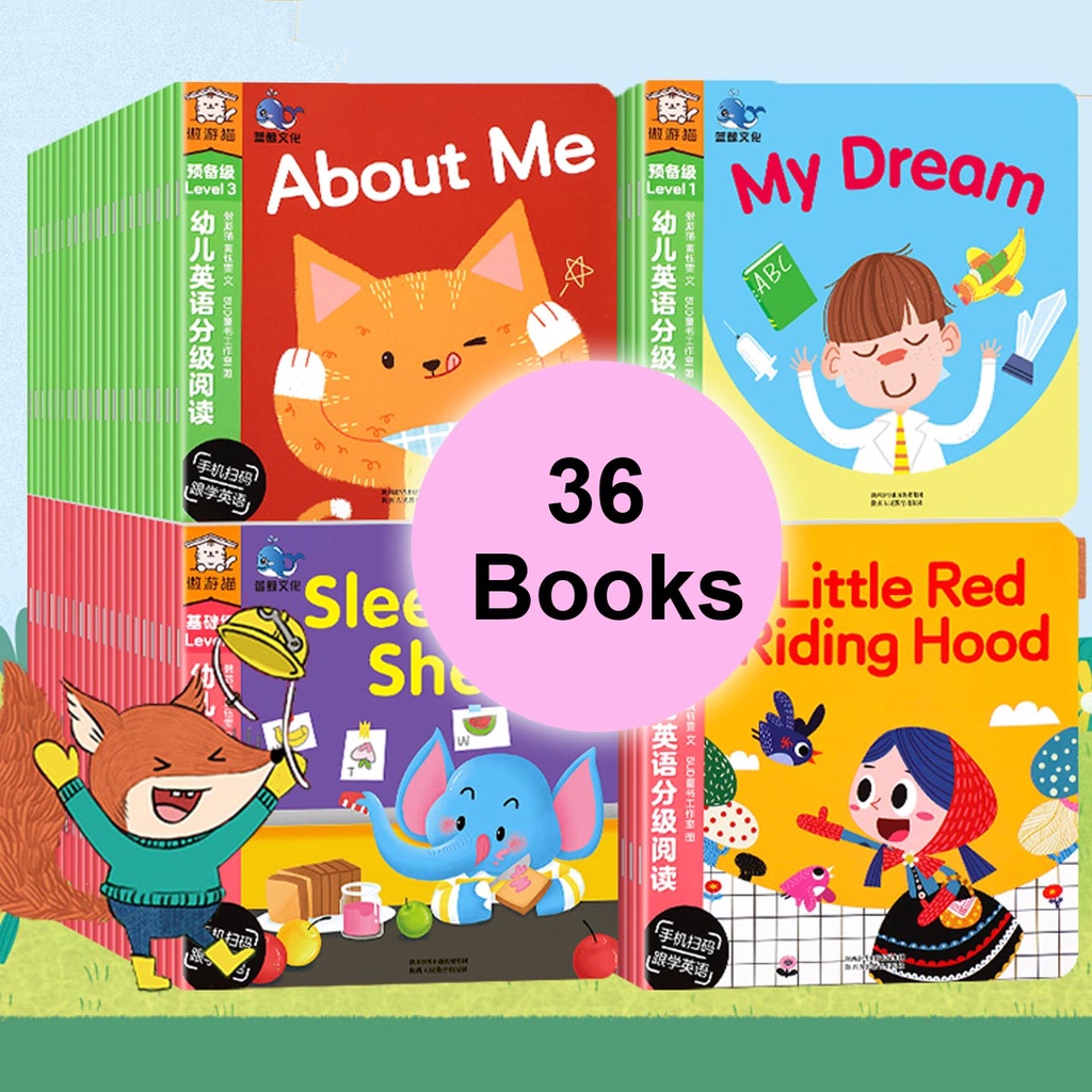 36 Books Set Children English Storybooks with Reading Sound English ...