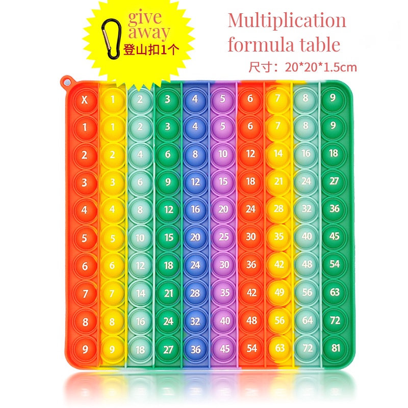 Rainbow Multiplication Tables Pop It Fidget Toy Large Size Alphabet ...