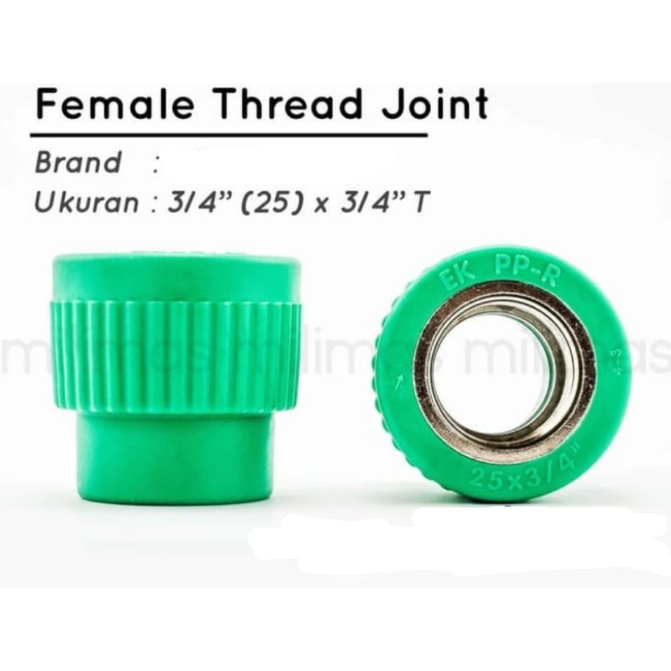 Rucika GREEN - PPR 3/4 inch Female Thread Joint SDL 25 mm | Shopee Malaysia