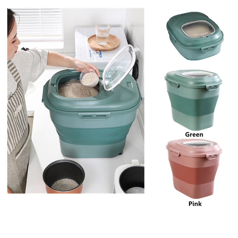 25kg Expandable Rice Dispenser Rice Storage Container Kitchen Household ...