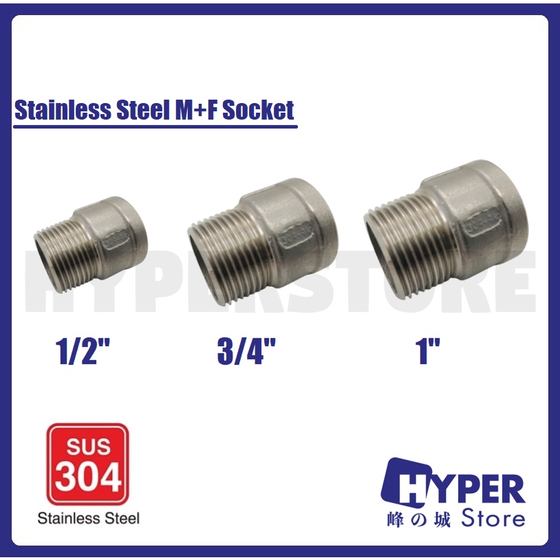 Stainless Steel Fitting | SUS304 M+F Socket (1/2'' & 3/4'' & 1 ...