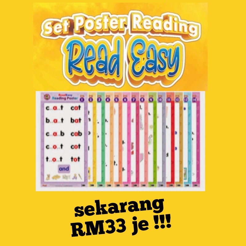 Set Poster Reading - Read Easy Reading Poster | Shopee Malaysia