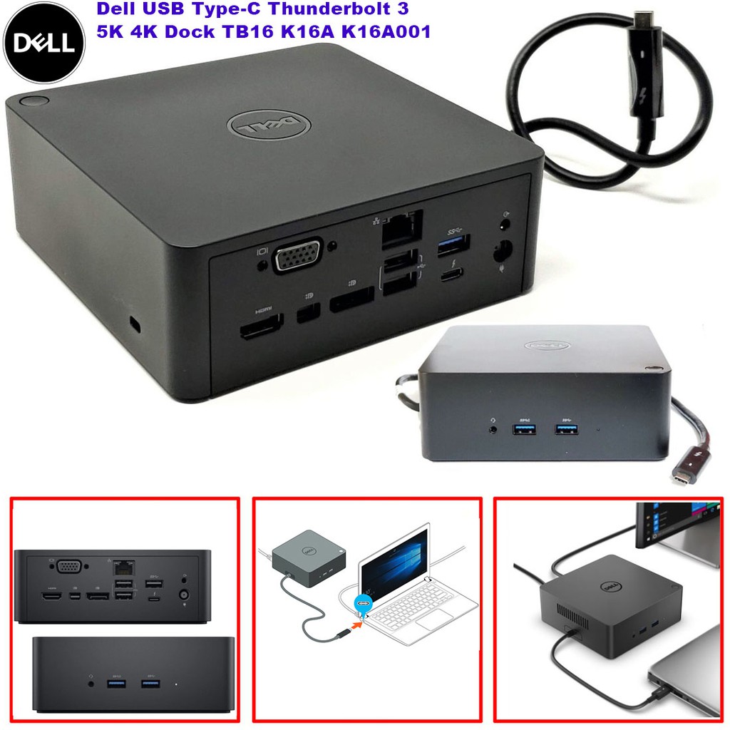 Dell USB Type-C Thunderbolt 3 5K 4K Dock TB16 K16A K16A001 Type C ...