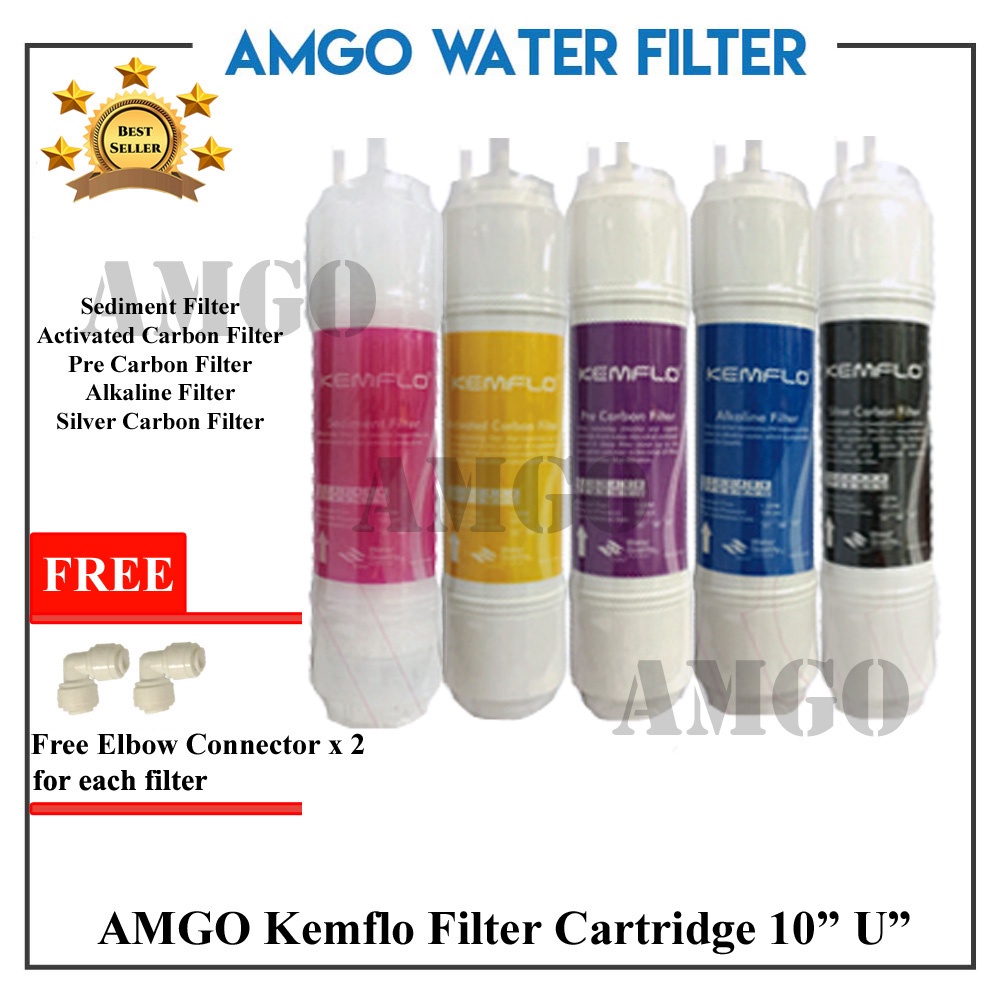 AMGO KEMFLO Halal 10" 10 U-Type (Sediment, Carbon, Alkaline, Silver ...