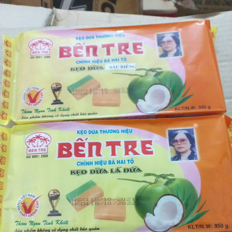 Ben tre coconut candy pandan leaf and durian flavor 350g | Shopee Malaysia