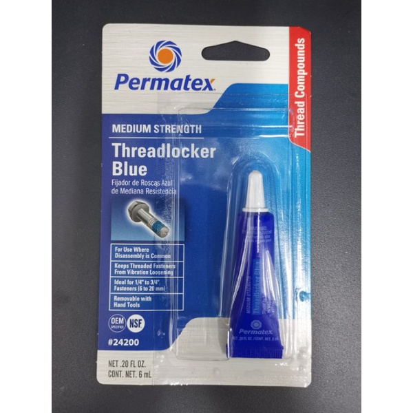 🇺🇸 Permatex Medium Strength Threadlocker Blue Thread Compound - 6ML ...