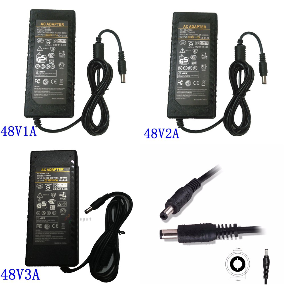 48V AC DC Adapter Charger 48V 1A 2A 3A 48W 96W LED POE Switching power ...