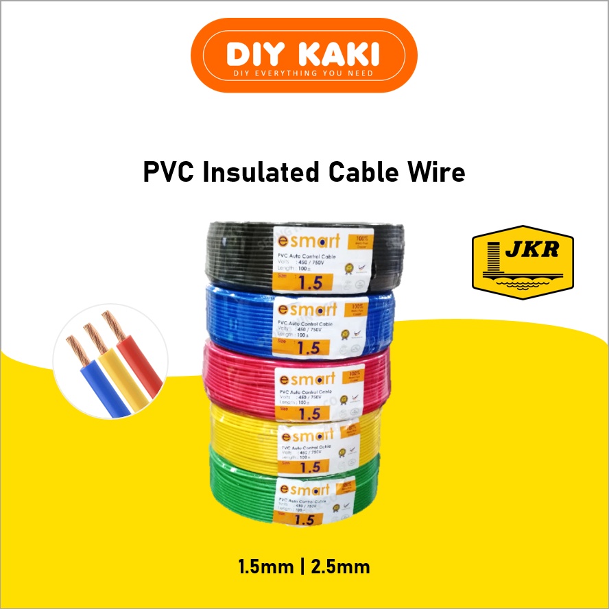(1.5mm & 2.5mm) PVC Insulated Cable / Kabel Wayar / PVC Wayar | Shopee ...