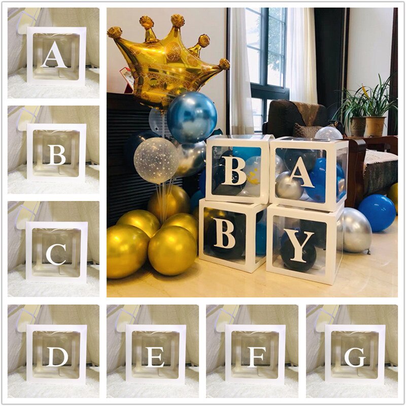 30x30CM Alphabet A-Z Transparent Letter Balloon Box Wedding Anniversary ...