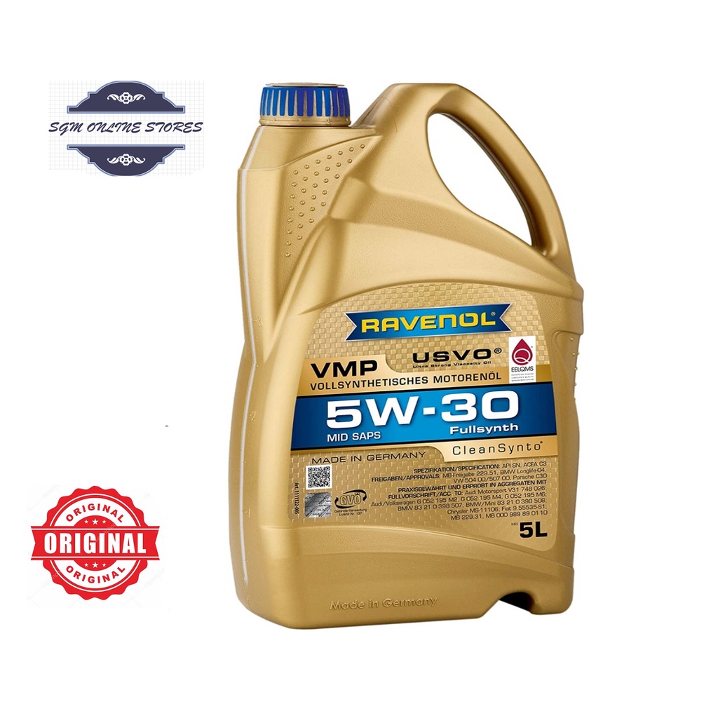 Ravenol Engine Oil VMP SAE 5W-30 Fully Synthetic Mid SAPS USVO ...