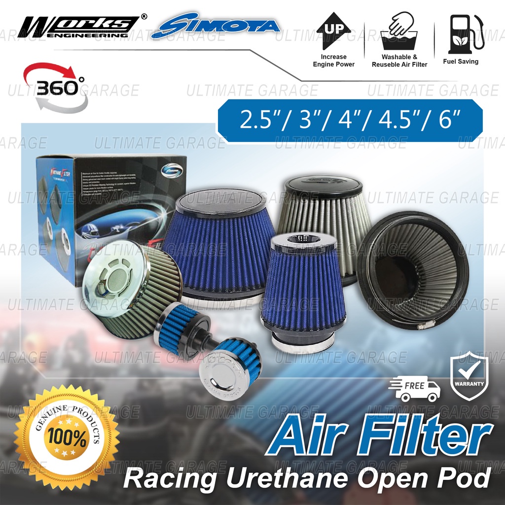 WORKS ENGINEERING SIMOTA Air Filter 2.5"-6" Non Woven Fabric Stainless ...