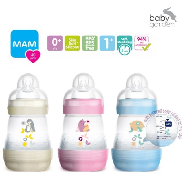 MAM Easy Start Anti-Colic Bottle 160ml (1pcs) / Easy Active™ Baby Bottle 330ml (1pcs) | Shopee ...