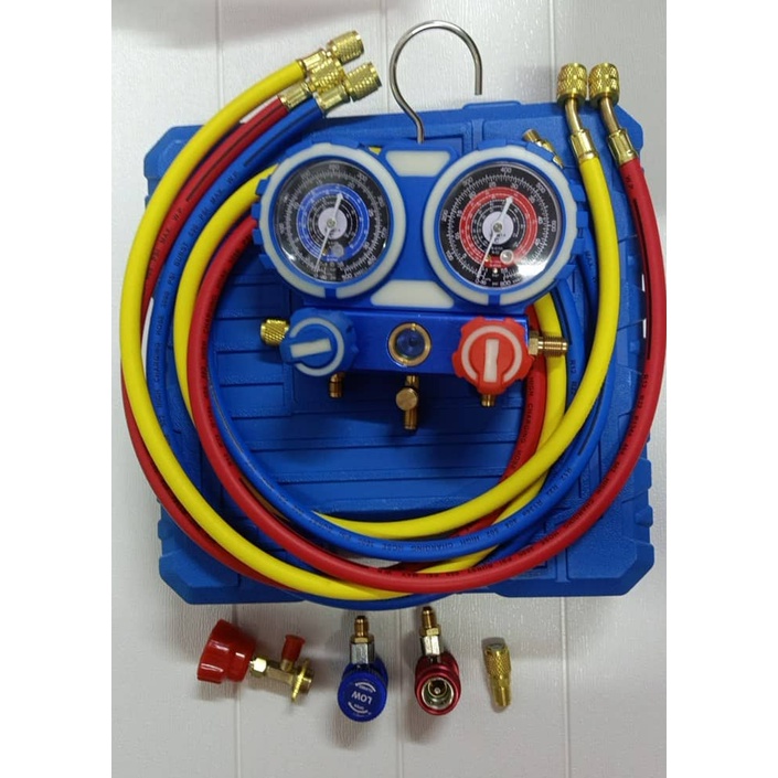 VALUE MANIFOLD GAUGE FULL SET AIRCOND REFRIGERATOR FRIDGE CAR PRESSURE ...