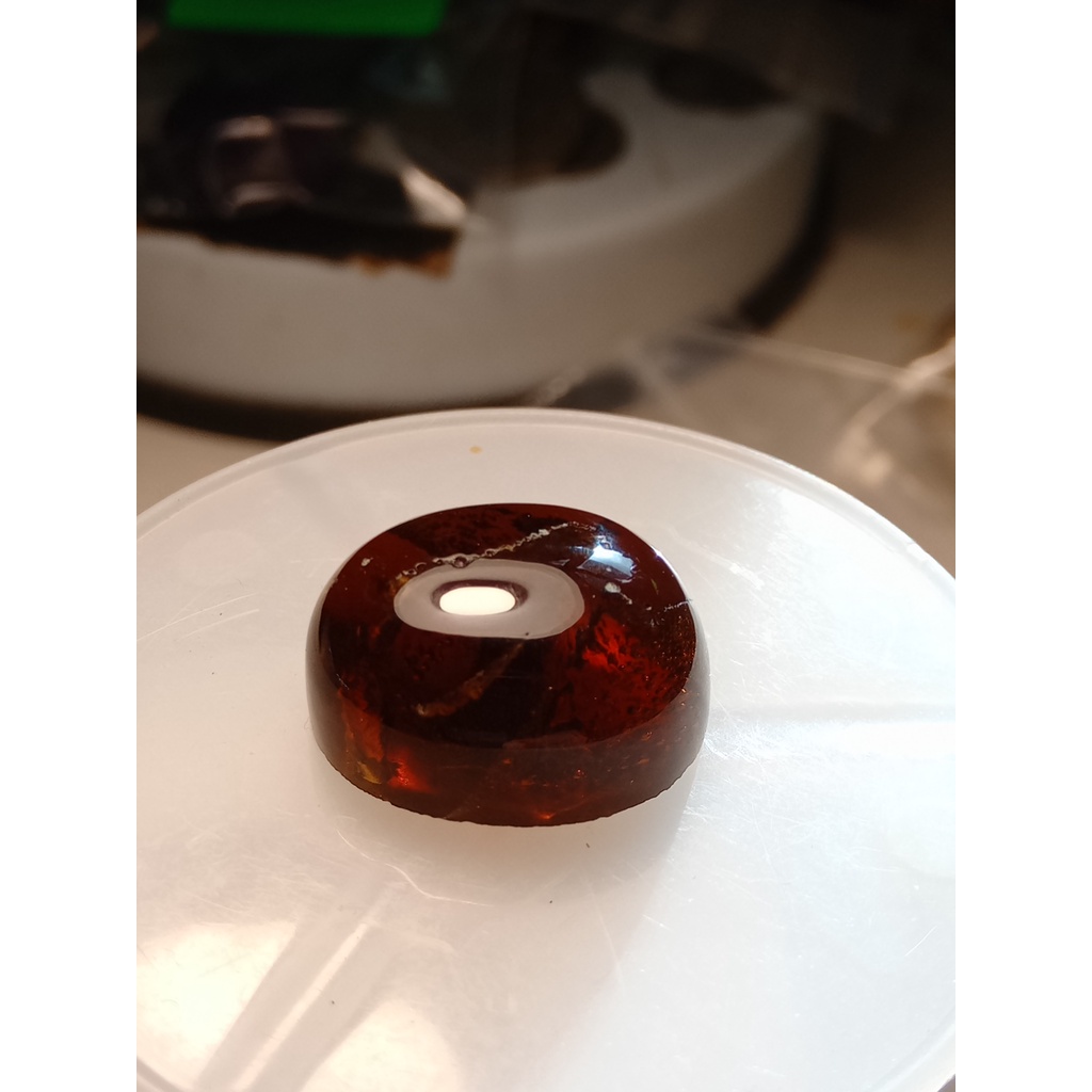 BATU AMBER AMBAR OREN ASLI 15.70 CARAT ROUND CUT saiz batu 10 sen+ IKAT ...