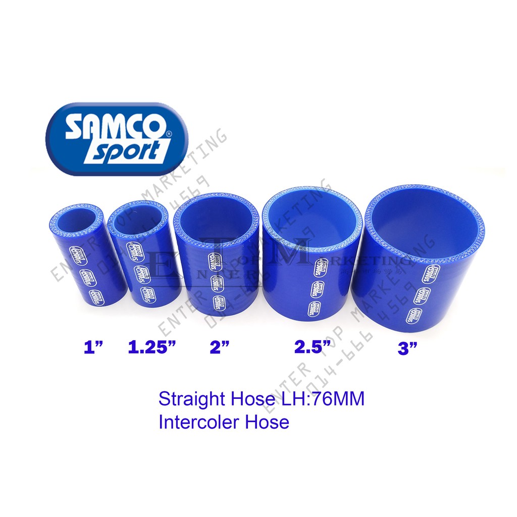 Samco Silicone Straight Hose 76mm intercooler Hose1'' 1.25'' 1.35''' 2 ...