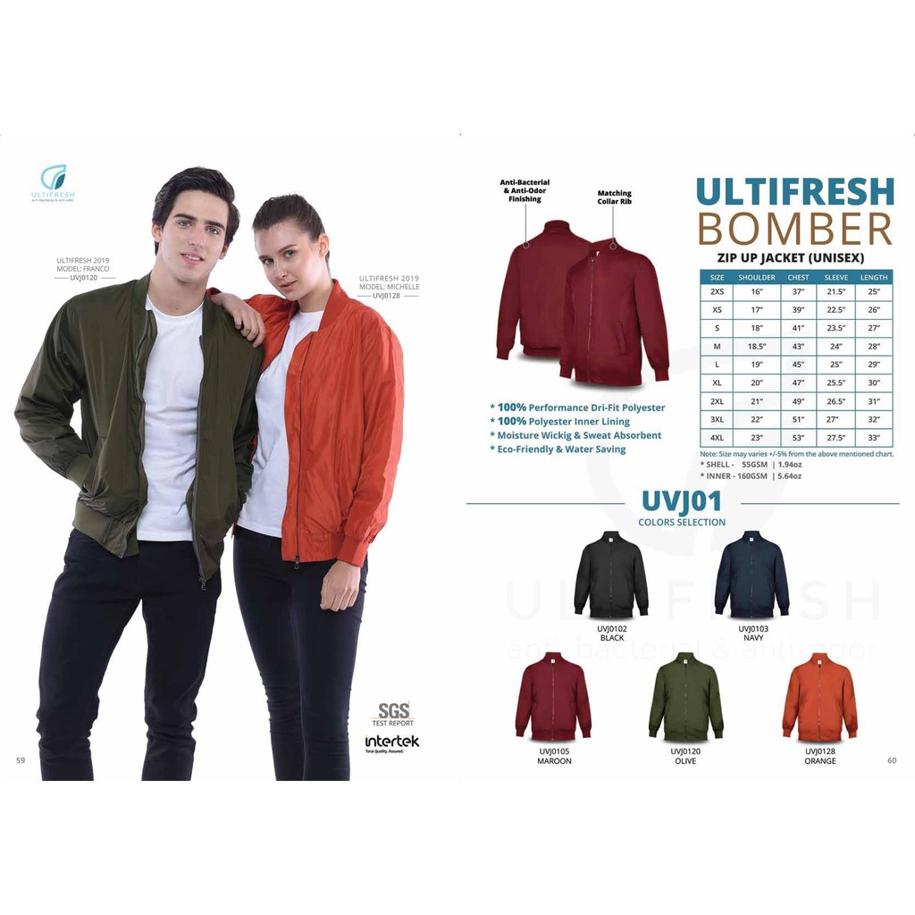Ultifresh Bomber Zip Up Jacket/jaket/baju sejuk/外套/baju tahan sejuk ...