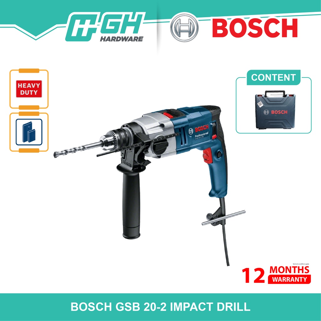 [ GH HARDWARE ] BOSCH GSB 20-2 RE Impact Drill ( GSB202RE / GSB 20 2RE ) | Shopee Malaysia