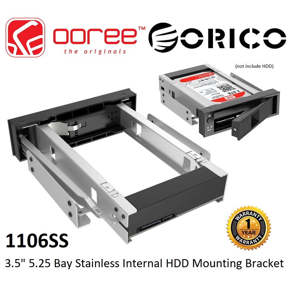 ORICO 1106SS 3.5 INCH FOR 5.25 INCH BAY CD ROM SLOT STAINLESS INTERNAL ...